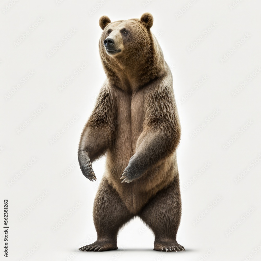 Grizzly bear standing waving its arms, generative ai Stock Illustration | Adobe Stock