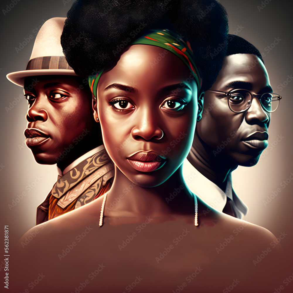 Black history month holiday celebration illustration of Group of ...