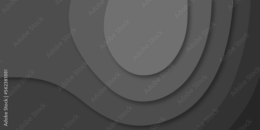 Abstract black Papercut banner concept. Paper carve black background ...