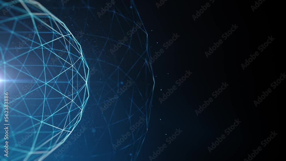 3D Digital Earth Technology Background/ 4k animation of an abstract ...