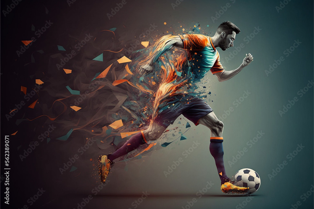 Captivating and Dynamic Illustration of a Soccer Player Showcasing ...