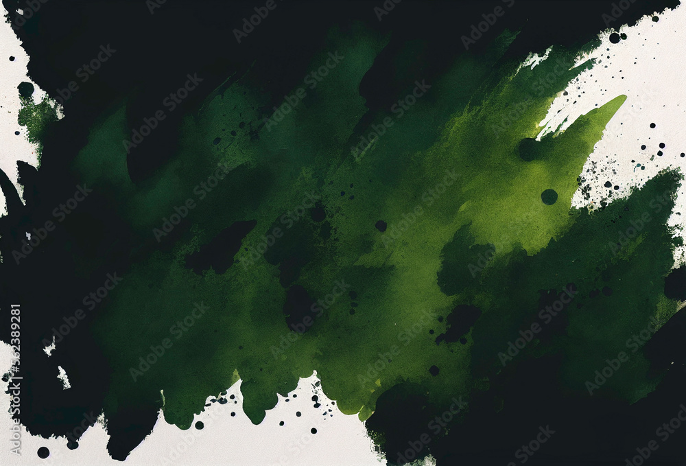 Generative AI abstract dark green watercolor pattern. Olive khaki color ...