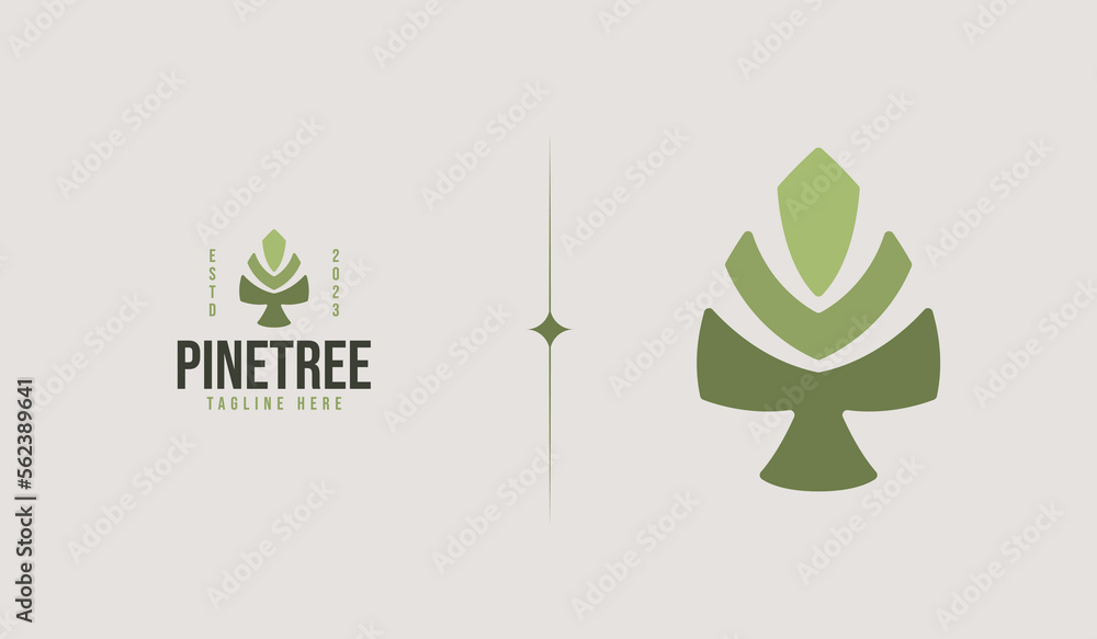 Pine Tree Logo Template. Universal creative premium symbol. Vector illustration. Creative ...