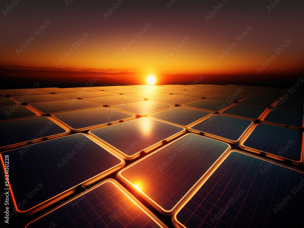 photovoltaic solar panels. renewable energy. generative ai Stock ...