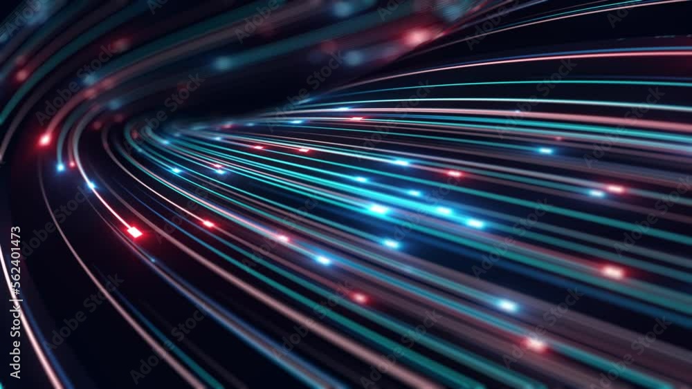 Abstract Technology Light Strokes Background/ 4k animation of abstract ...