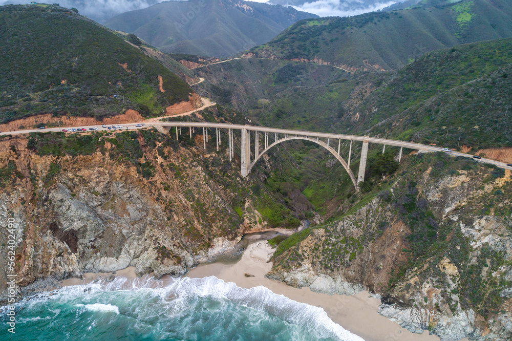 Póster Bixby Creek Bridge also known as Bixby Canyon Bridge, on the Big ...