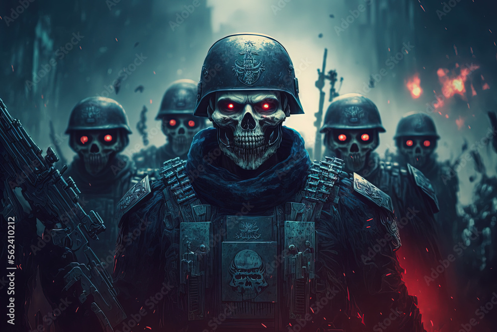 Evil modern army. Generative AI. ilustração do Stock | Adobe Stock