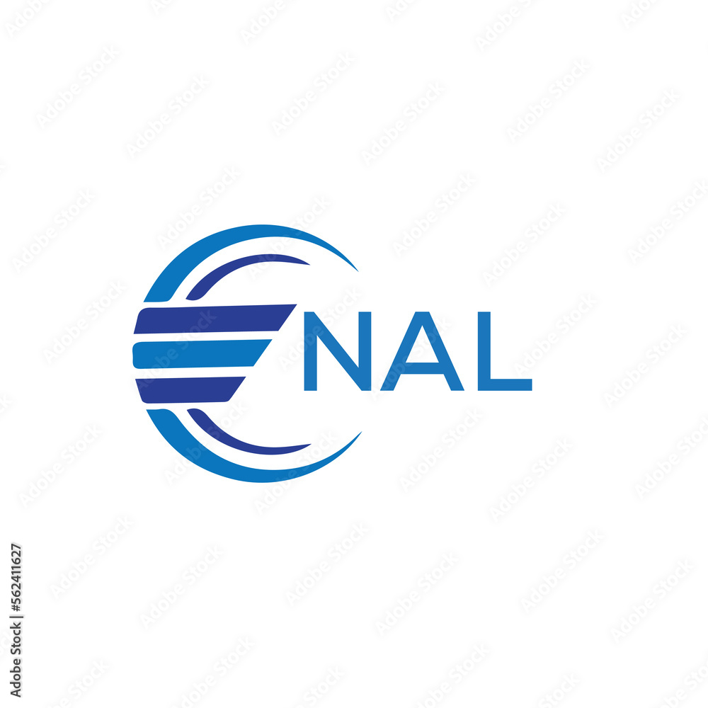 NAL letter logo. NAL blue image on white background. NAL vector logo ...