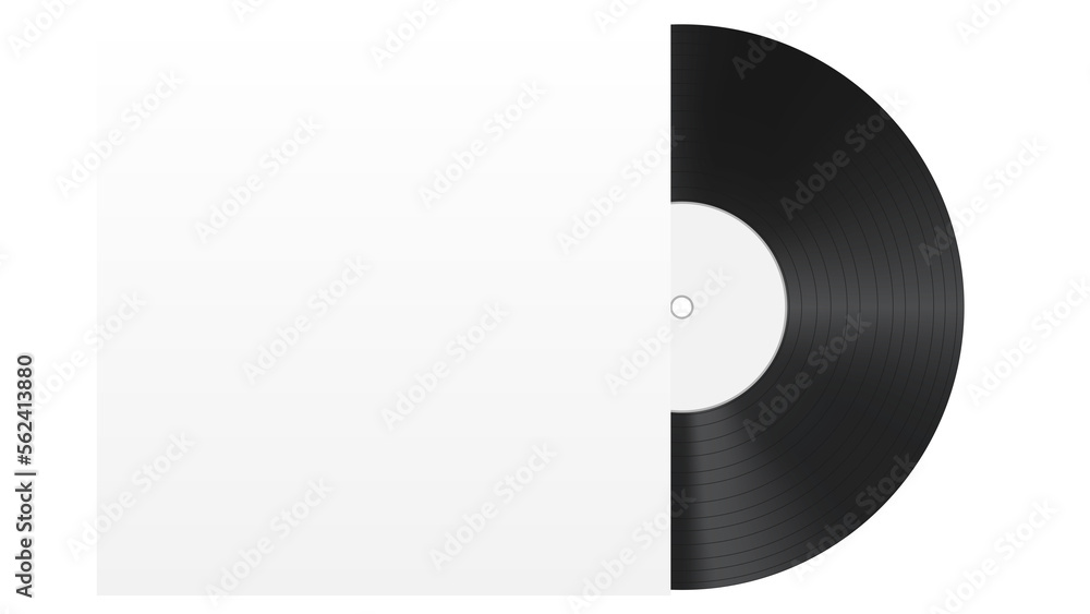 Illustration of a Vinyl Record with white concept music on PNG white ...