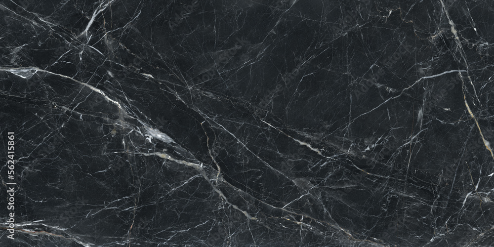 Black marble stone background with white vein patterns and shades ...