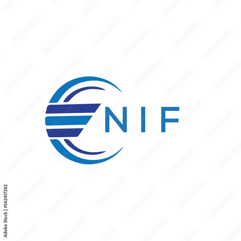 NIF letter logo. NIF blue image on white background. NIF vector logo ...