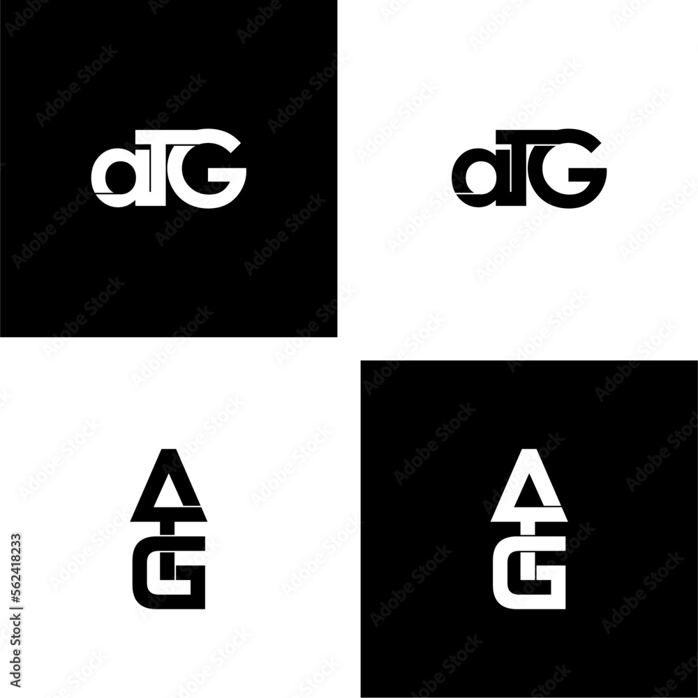 atg typography letter monogram logo design set Stock Vector | Adobe Stock