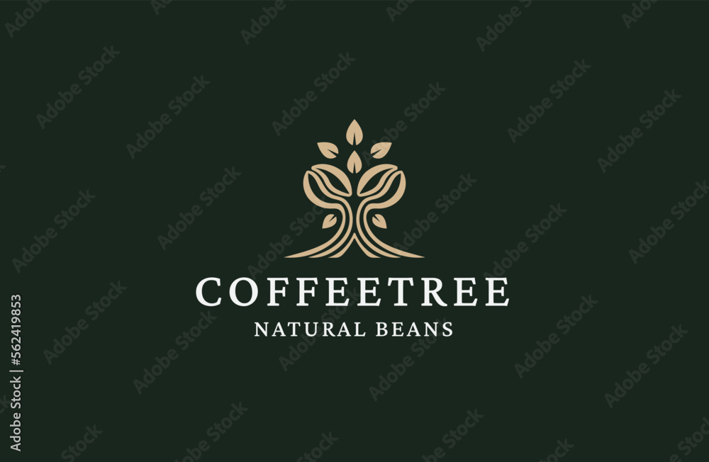 Coffee tree logo icon design template flat vector Stock Vector | Adobe Stock