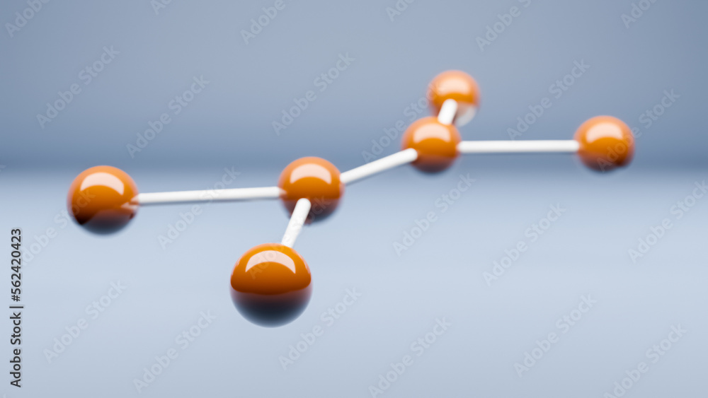 3D molecules model structure, render illustration, conceptual ...