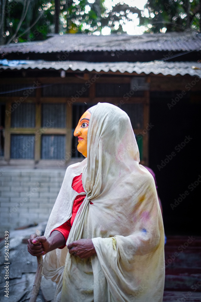 Hindu religious village people celebrating gajan festival wearing ...