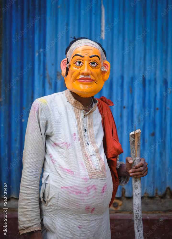 Hindu religious village people celebrating gajan festival wearing ...