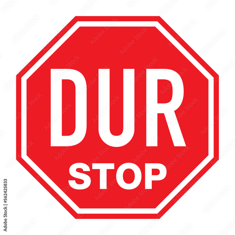 STOP hexagonal sign sticker vector (Traffic stop sign). Dur işareti ...