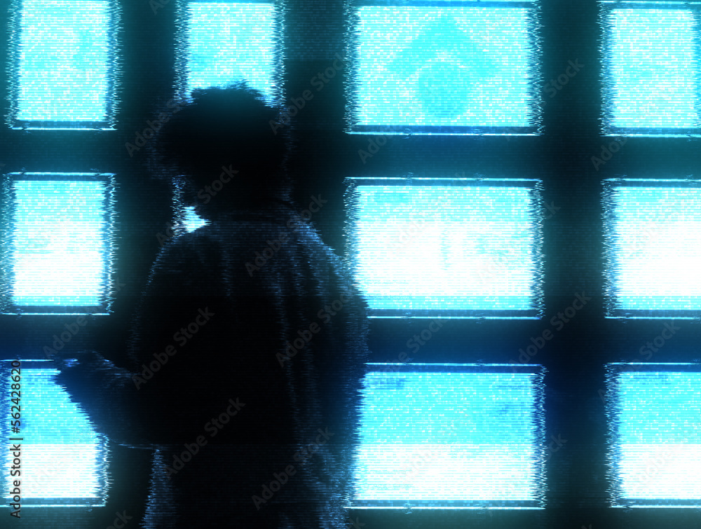 attractive, fashion, cyberspace, tech, metaverse, hologram, night, neon ...