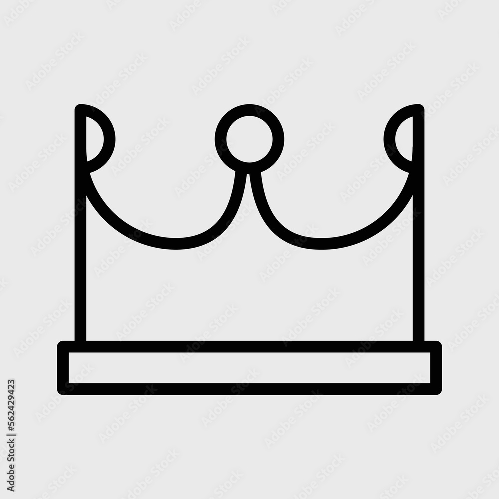 Isolated vector sign sticker design emoji of a gold crown with jewels ...