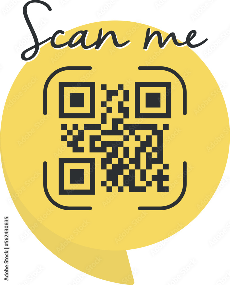 QR code scan me in speech bubble, scan me concept, icon. Stock Vector | Adobe Stock
