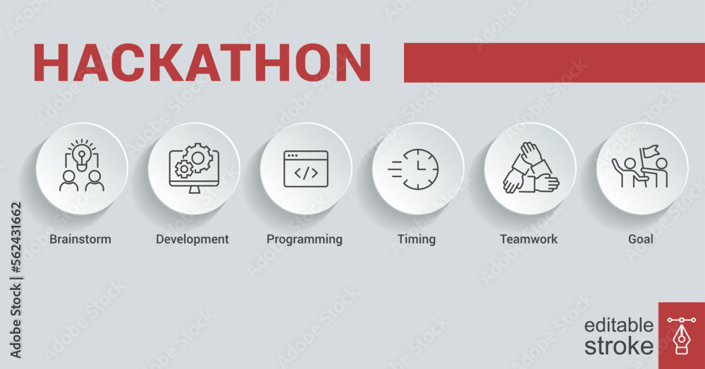 Hackathon sprint event banner design. Brainstorm, development ...