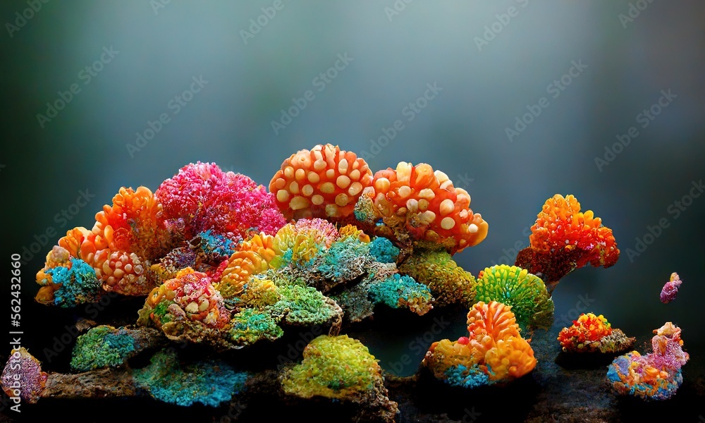 Underwater world different colors coral reefs sea plants fish ...