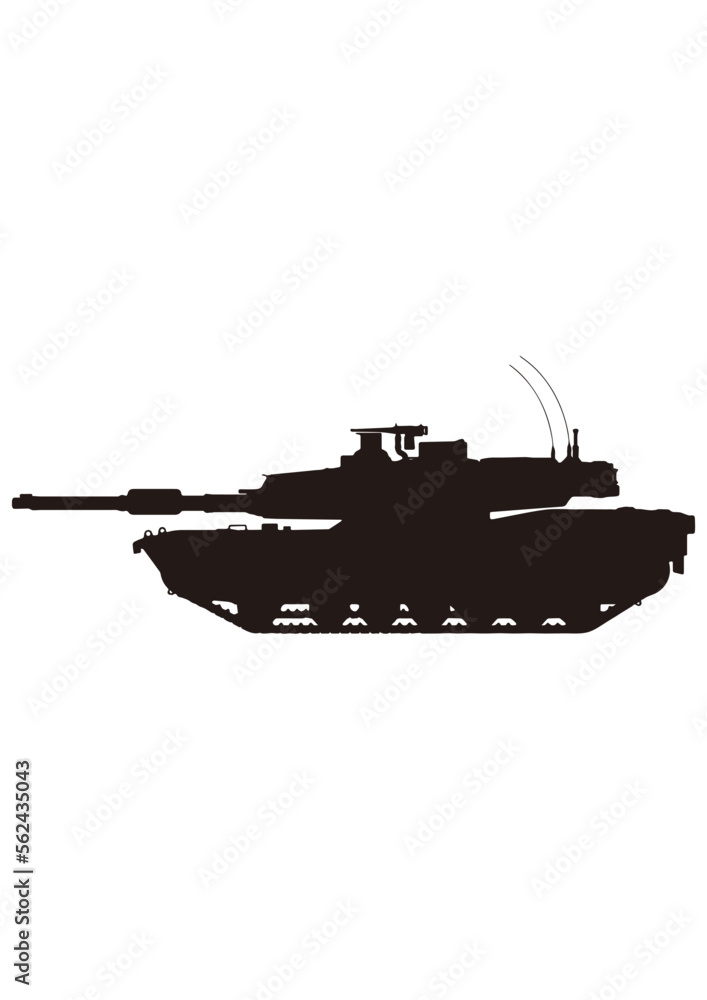 US Army M1A2 tank silhouette アメリカ 現代 戦車 Stock Vector | Adobe Stock