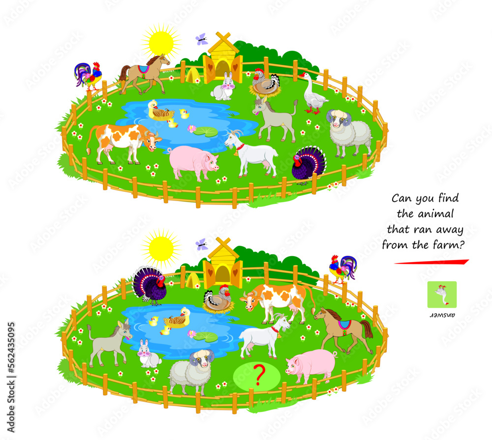 Logic puzzle for smartest. Can you find the animal that ran away from ...