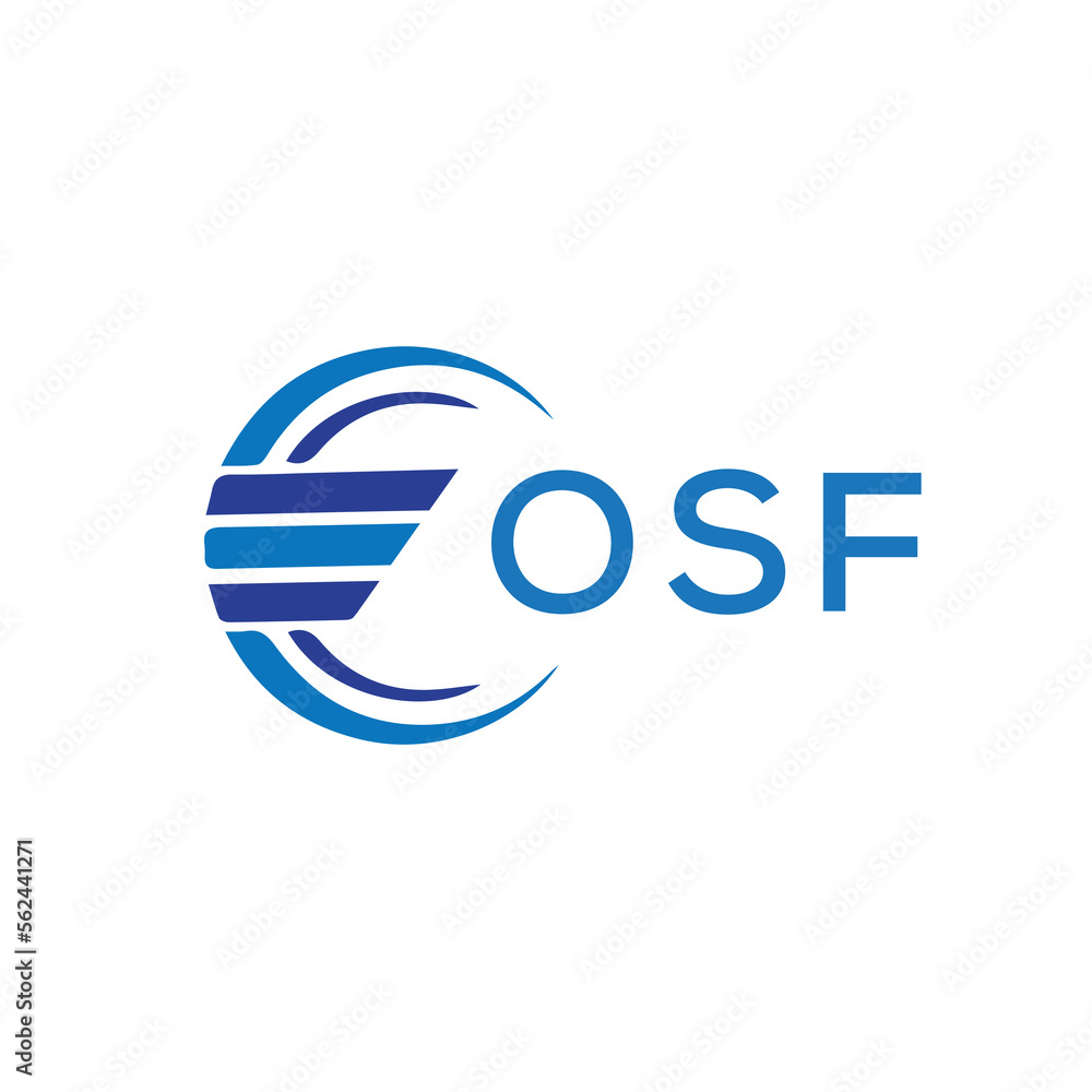 OSF letter logo. OSF blue image on white background. OSF vector logo ...