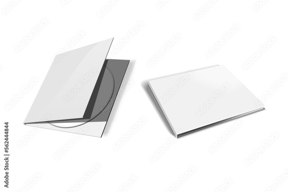CD disc and carton packaging cover template mock up. Digipak case of ...