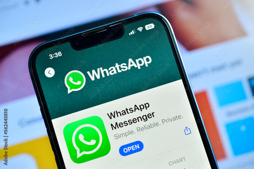 Whatsapp messenger app on smartphone Stock Photo | Adobe Stock