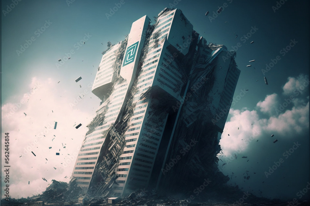 Tilted and Damaged High-Rise Building after Earthquake in City Center ...