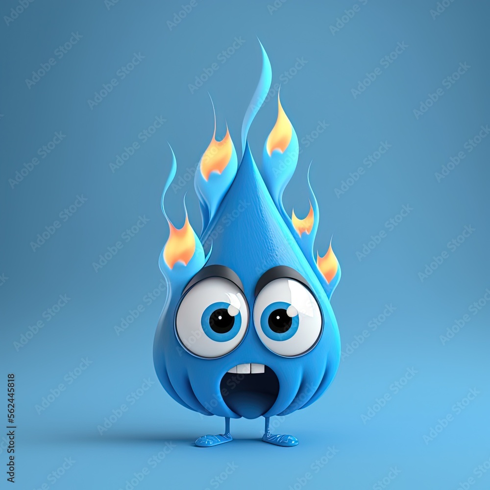 Blue Cartoon Natural Gas Character (Generative AI) Stock Illustration ...