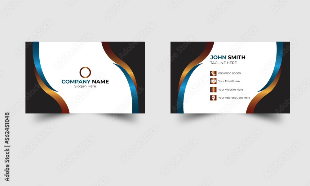 Editable visiting card layout, Colorful business card templete Stock ...