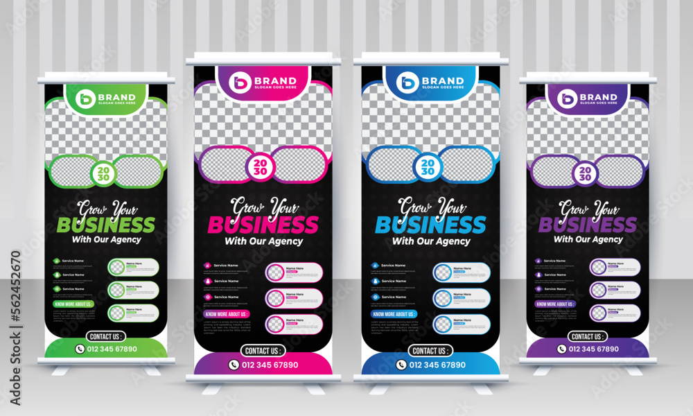 Modern Business agency standee x rollup pullup signage retractable pop ...
