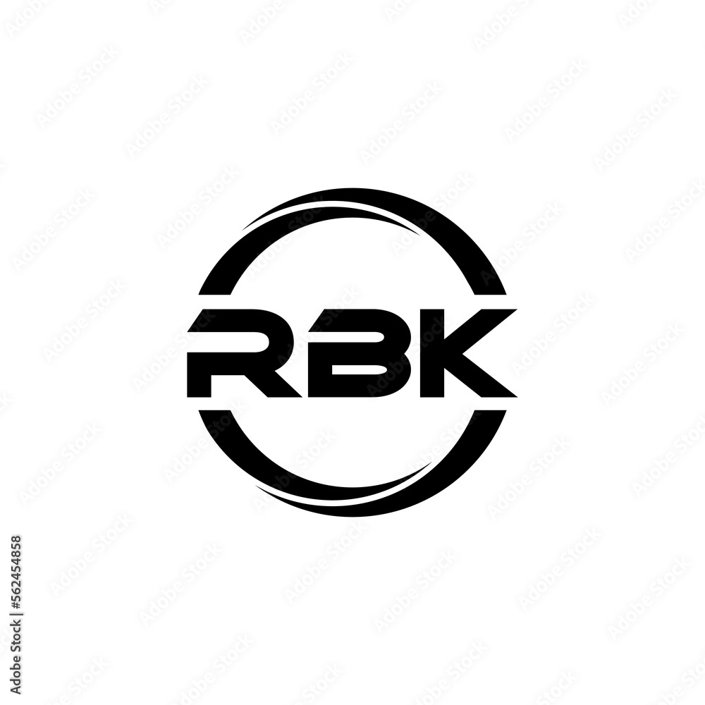 RBK letter logo design with white background in illustrator, cube logo ...