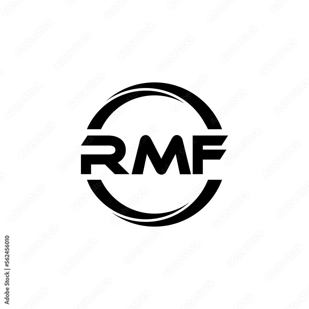 RMF letter logo design with white background in illustrator, cube logo ...
