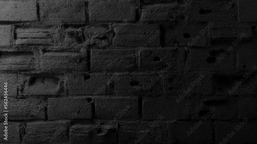 Texture seamless loop 4K background concept black brick wall background ...