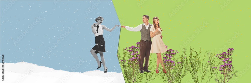 Winter and spring time. Young people and their relationship ...