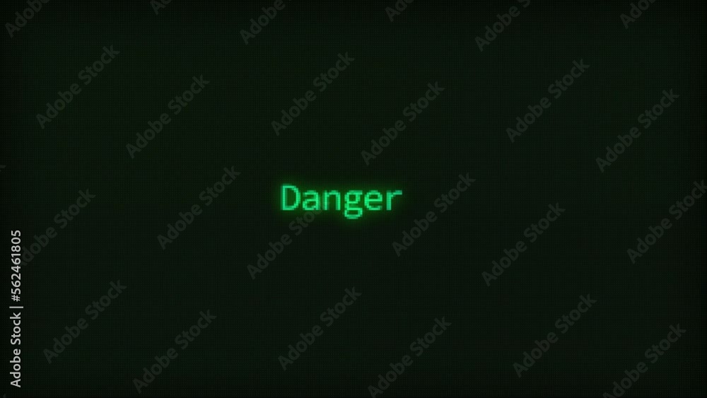 Retro Computer Coding Text Animation Typing Danger, CRT Monitor Style ...
