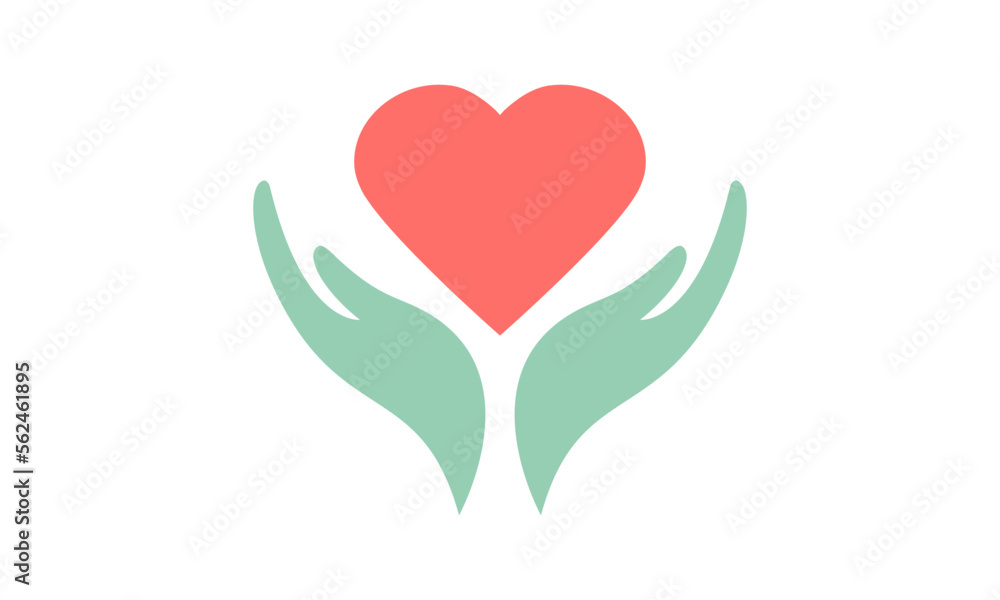 Heart Hand Logo Illustrations & Vectors Stock Vector | Adobe Stock