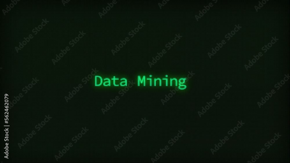 Retro Computer Coding Text Animation Typing Data Mining, CRT Monitor ...