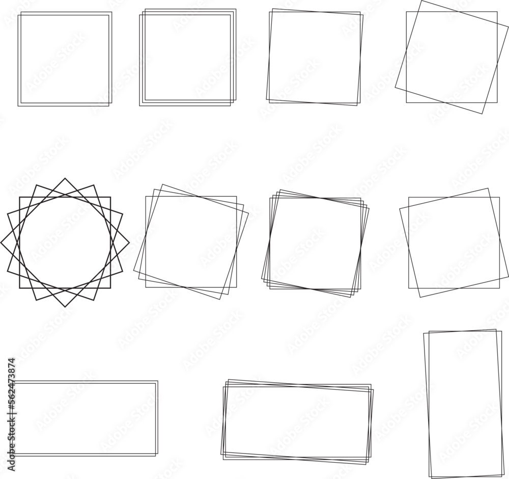 Double frame square shape lines set,SVG Vector Stock Vector | Adobe Stock