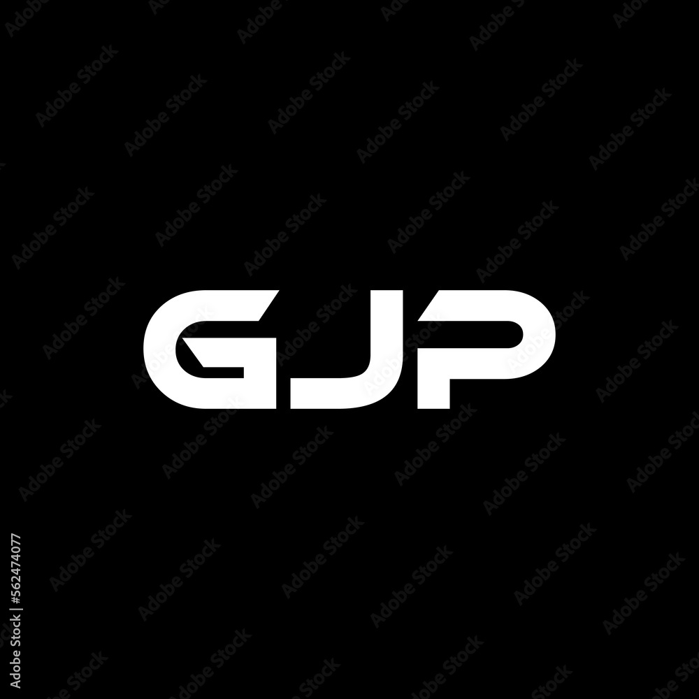 GJP letter logo design with black background in illustrator, cube logo ...