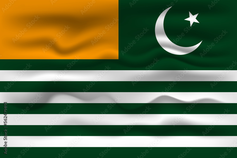 Waving flag of the country Azad Kashmir. Vector illustration. Stock ...