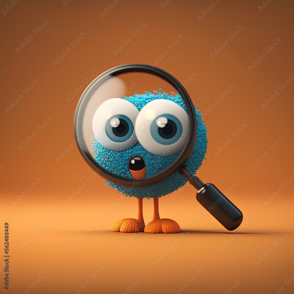 Cute Cartoon Search Character (Generative AI) Stock Illustration ...