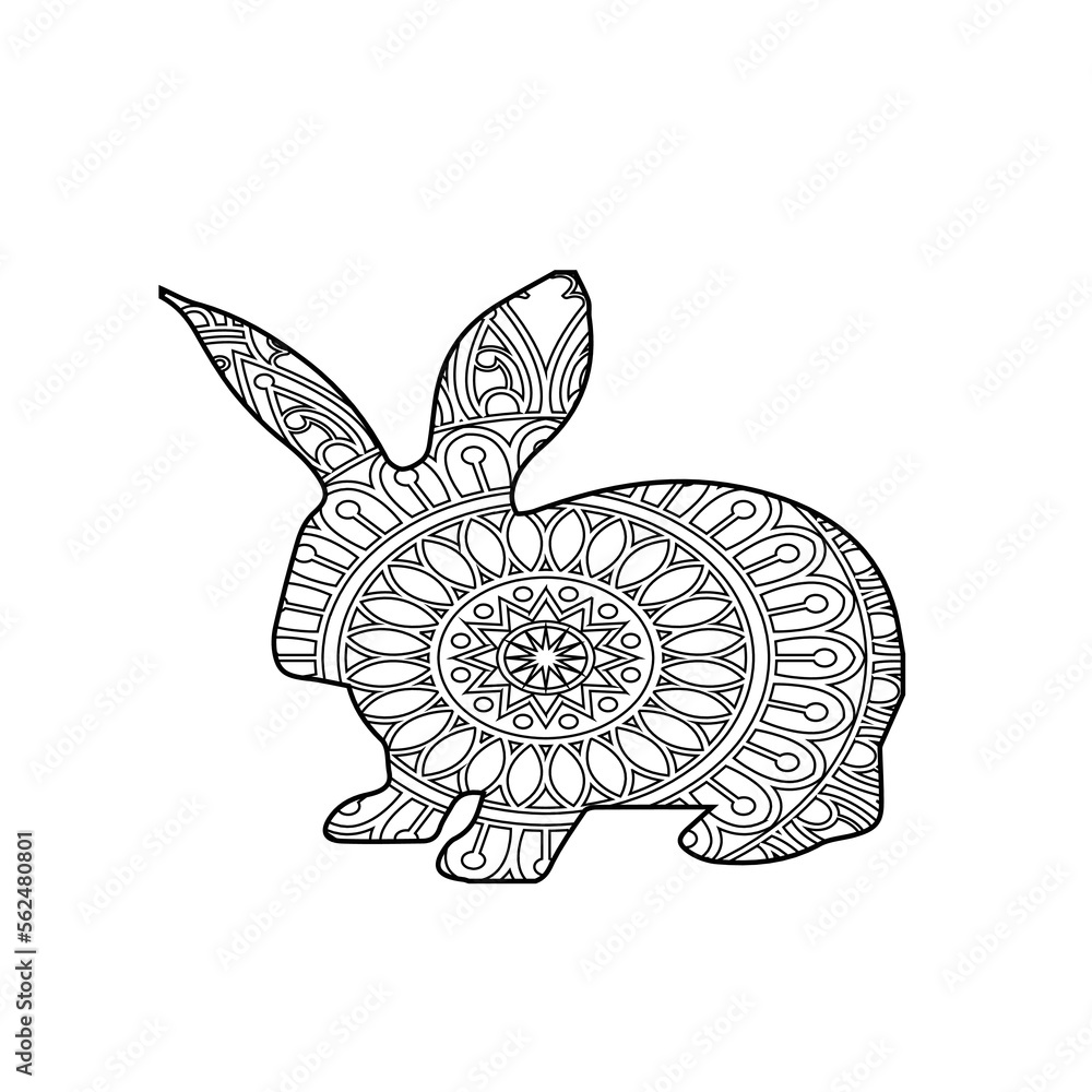 Vector cute rabbit coloring vector illustration design for kids and ...
