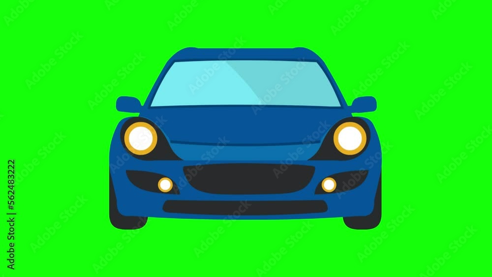 cartoon car driving 2d animation green screen Stock Video | Adobe Stock