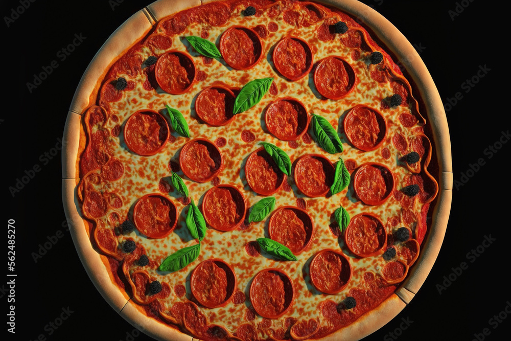 a pepperoni pizza. You should use this image to construct the menus for ...
