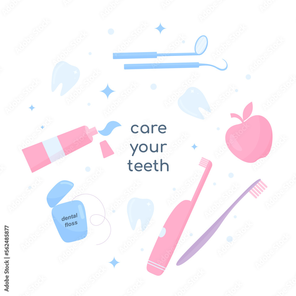 vector clip art collection for dental care Stock Vector | Adobe Stock